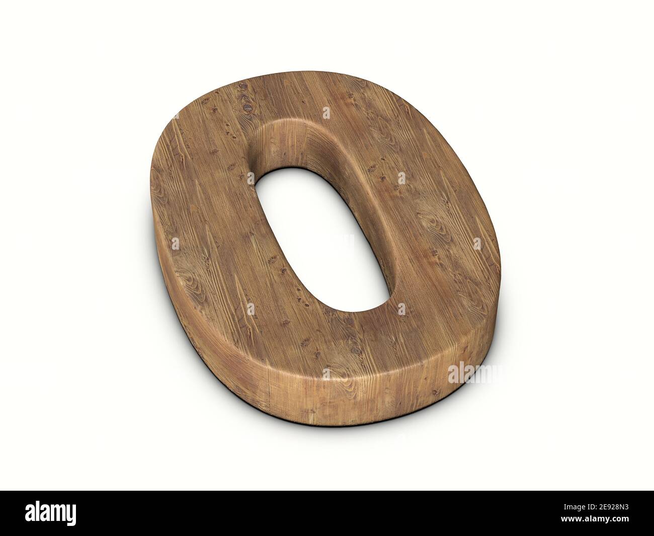 Wood number zero on a white background. 3d illustration Stock Photo - Alamy