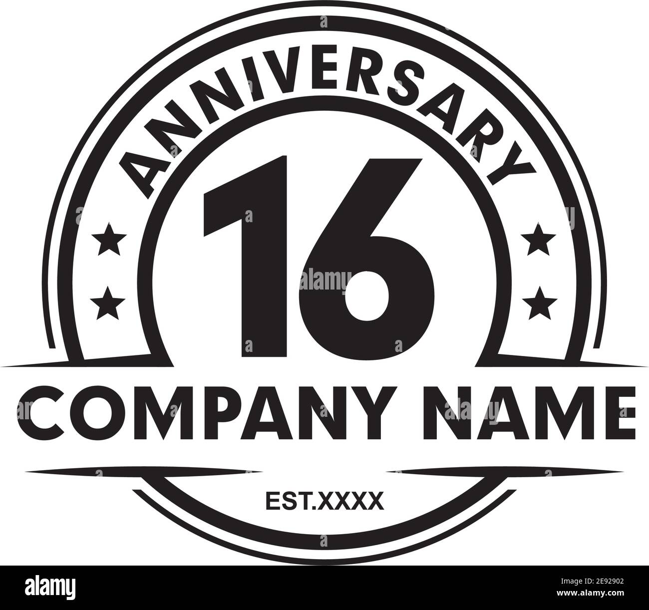 16th year celebrating anniversary emblem logo design vector template ...