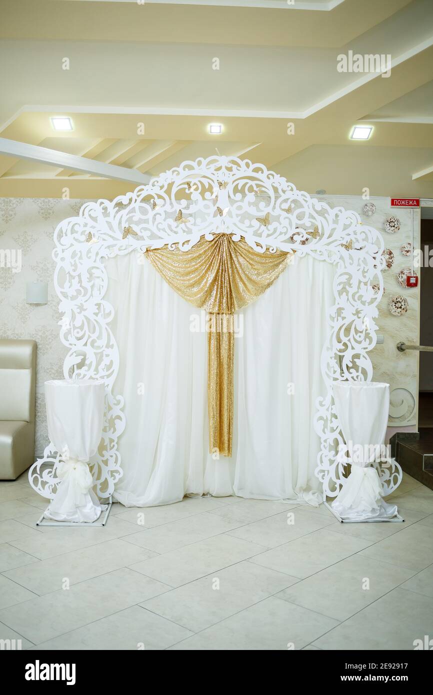 Wedding beautiful arch for the wedding ceremony of the newlyweds Stock ...