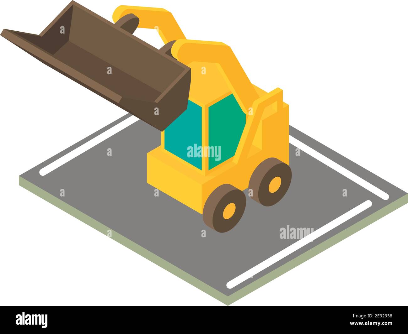Mini bulldozer icon. Isometric illustration of mini bulldozer vector ...