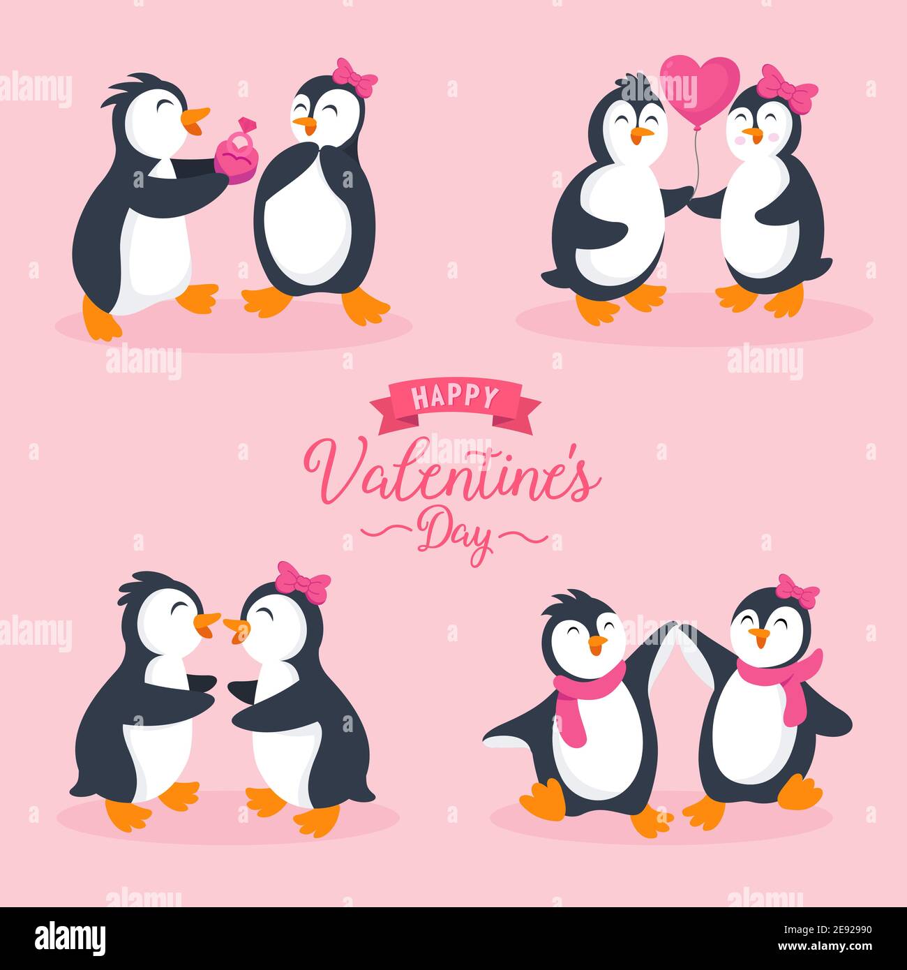 Penguin kiss Stock Vector Images - Alamy
