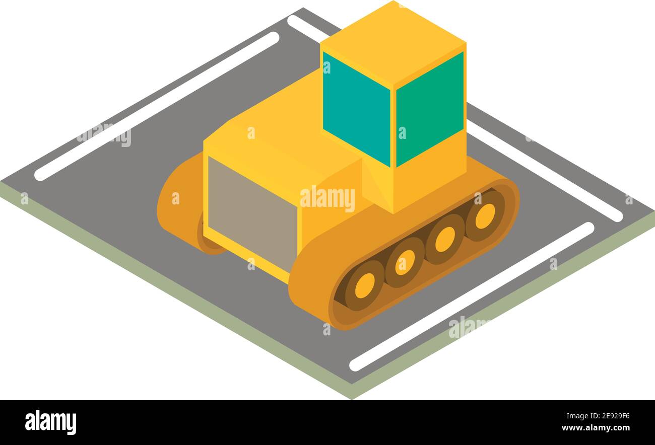 Crawler tractor icon. Isometric illustration of crawler tractor vector ...
