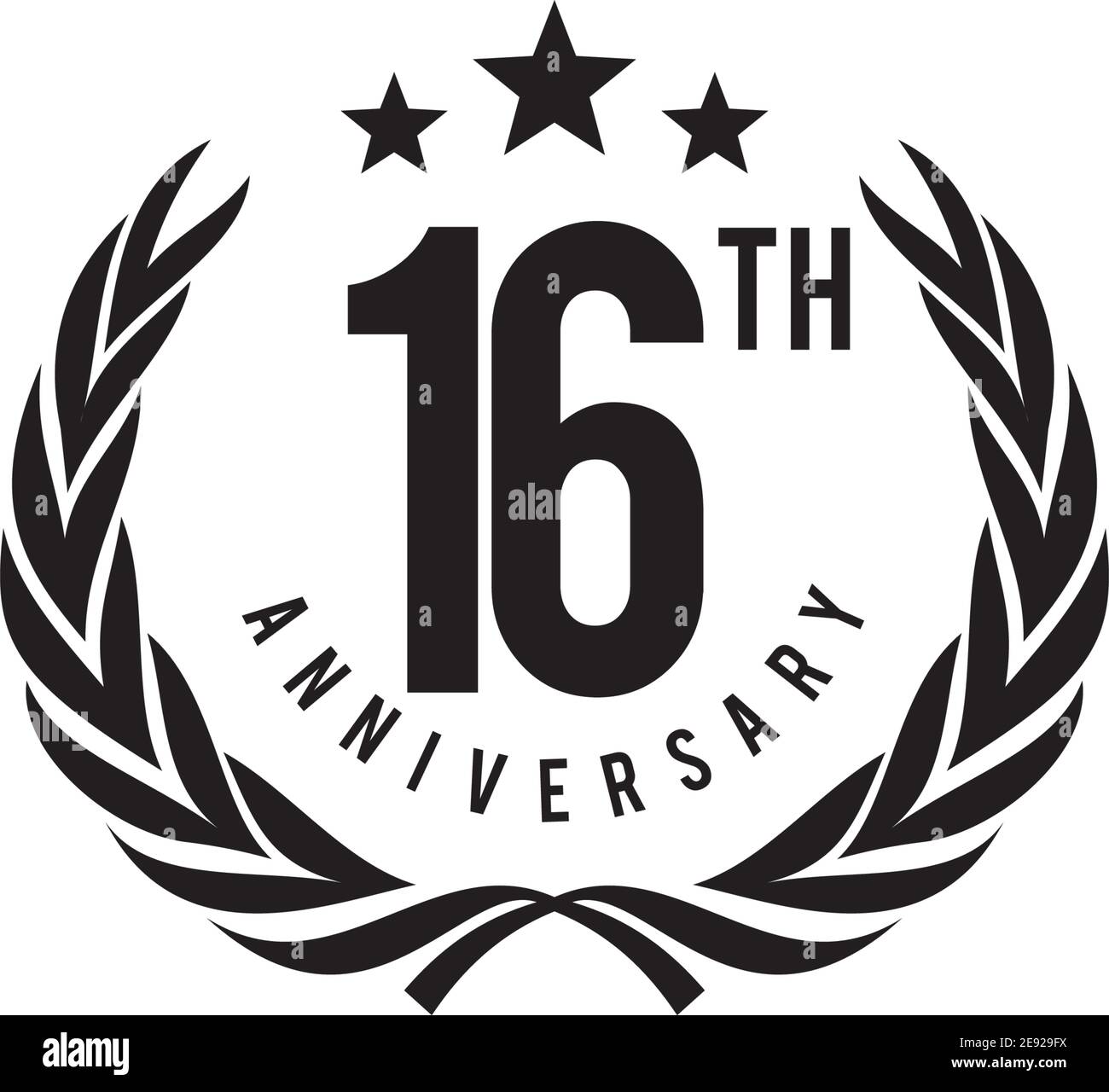 16th year celebrating anniversary emblem logo design vector template ...