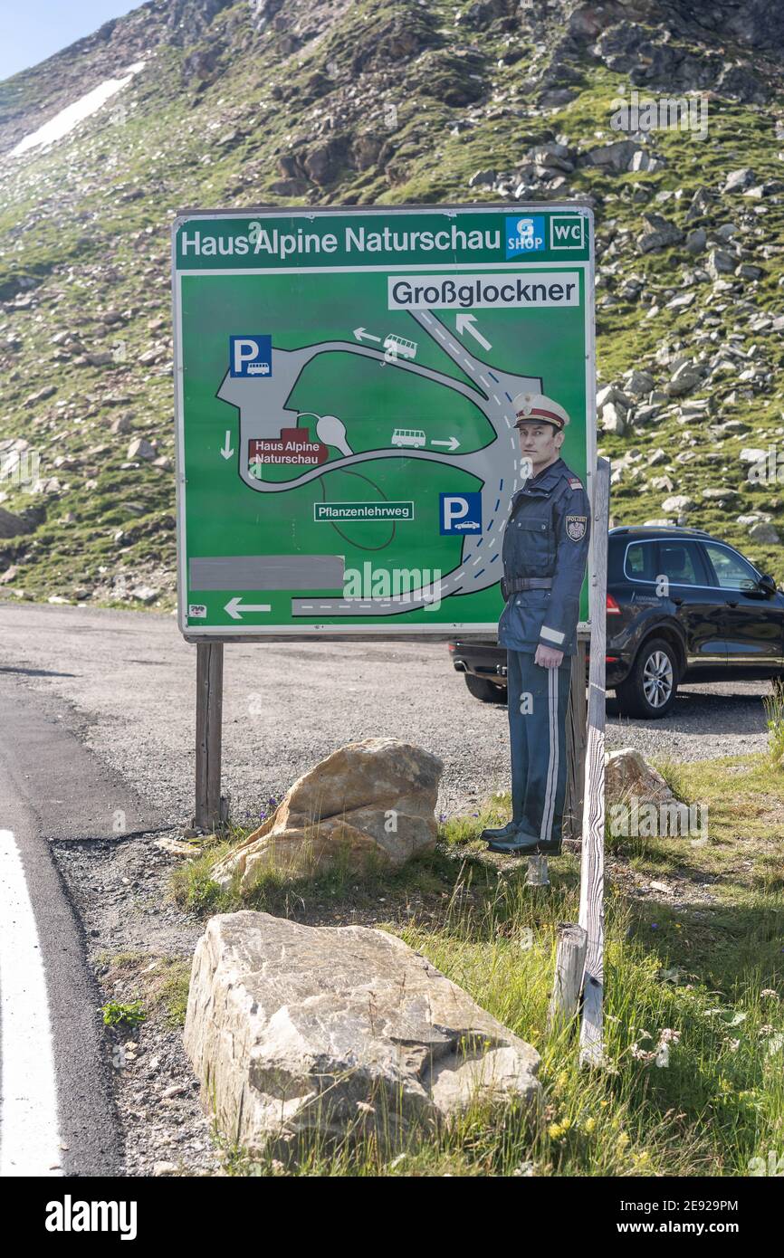 Grossglockner, Austria - Aug 8, 2020: High Alpine Road rest place map ...