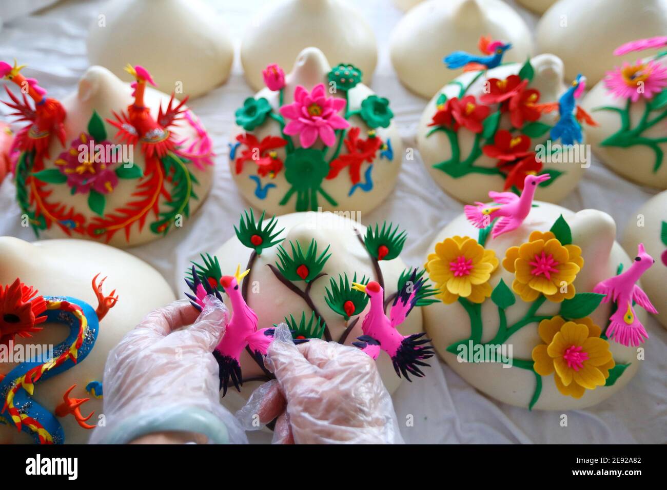 Qingdao, China. 01st Feb, 2021. The farmers are making traditional ...
