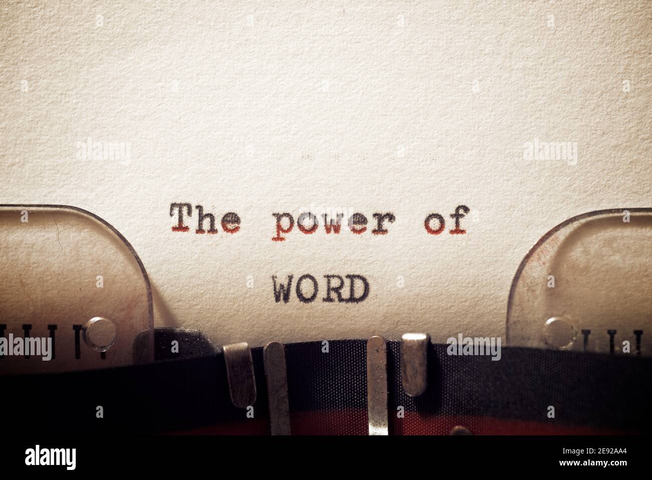 The power of word phrase written with a typewriter Stock Photo - Alamy