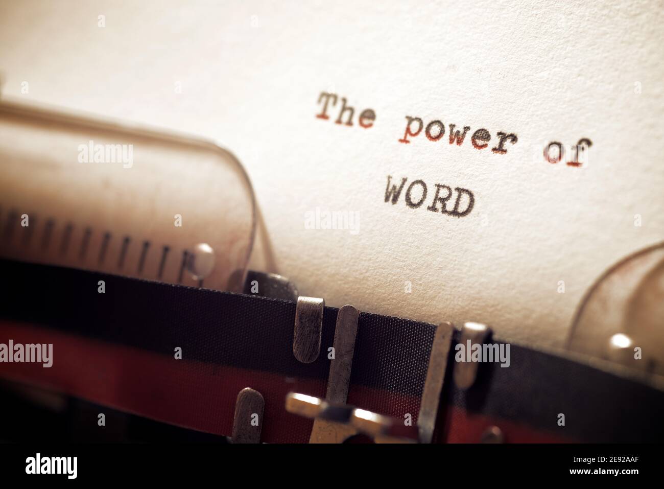 The power of word phrase written with a typewriter Stock Photo - Alamy