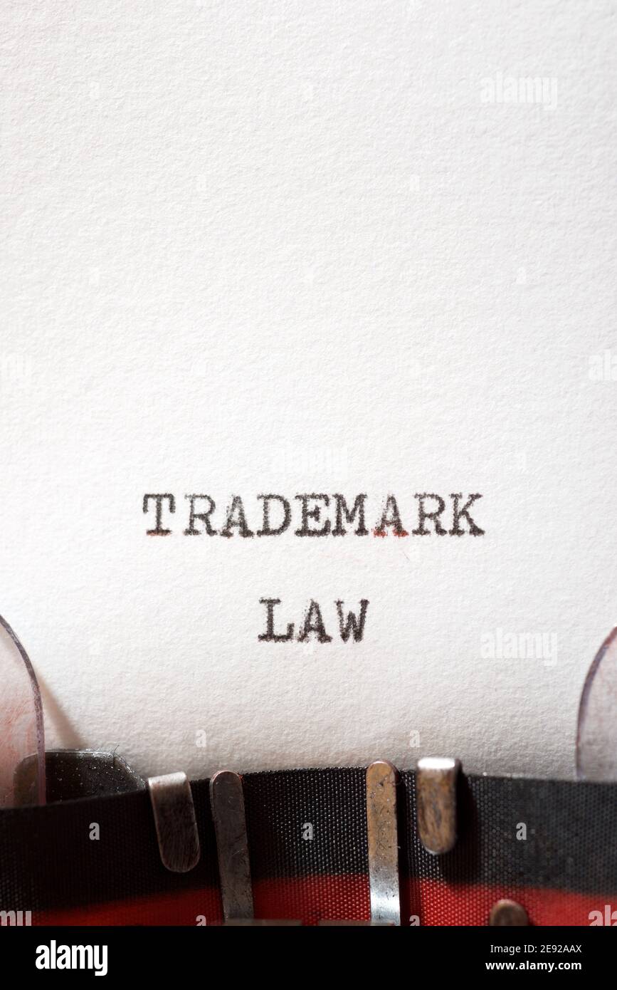 Trademark law phrase written with a typewriter Stock Photo - Alamy