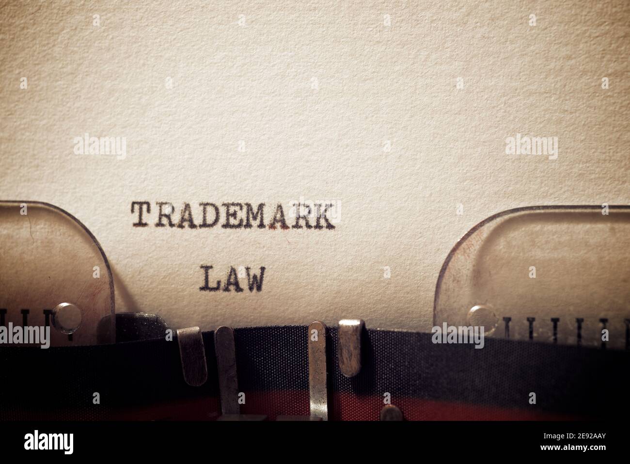 Trademark law phrase written with a typewriter Stock Photo - Alamy