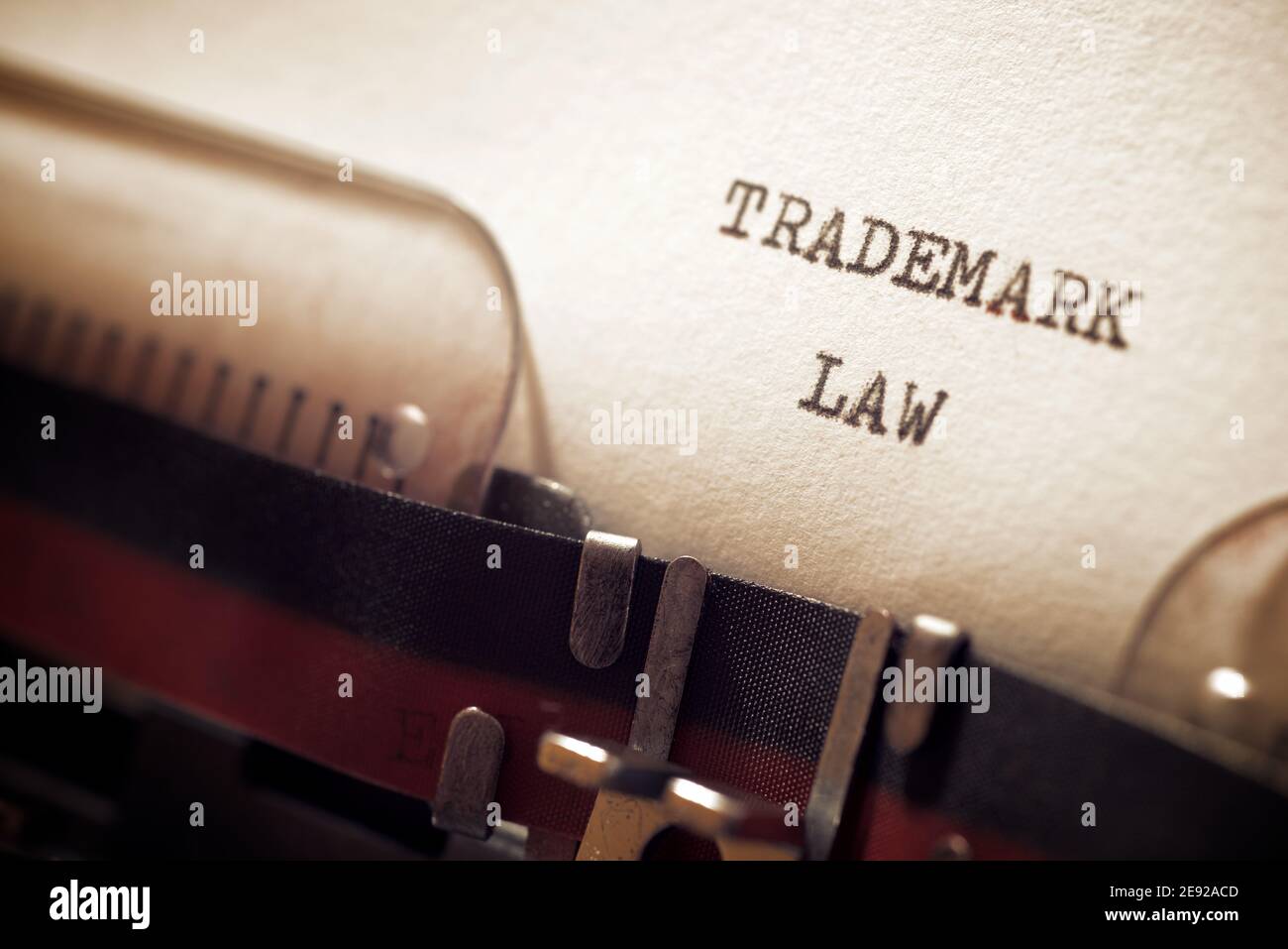 Trademark law phrase written with a typewriter Stock Photo - Alamy