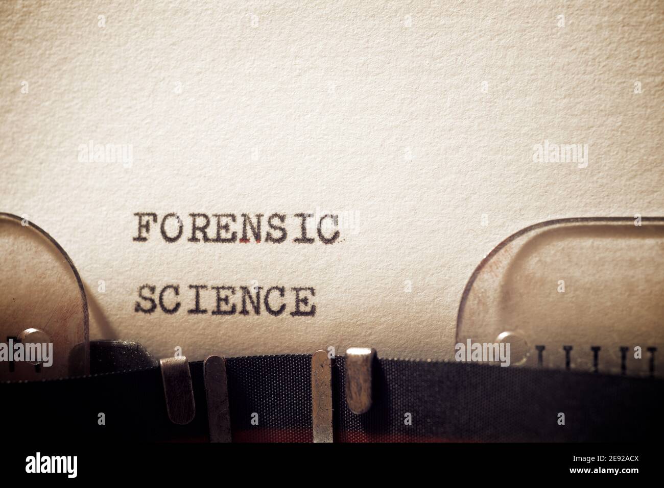 Forensic science phrase written with a typewriter Stock Photo - Alamy