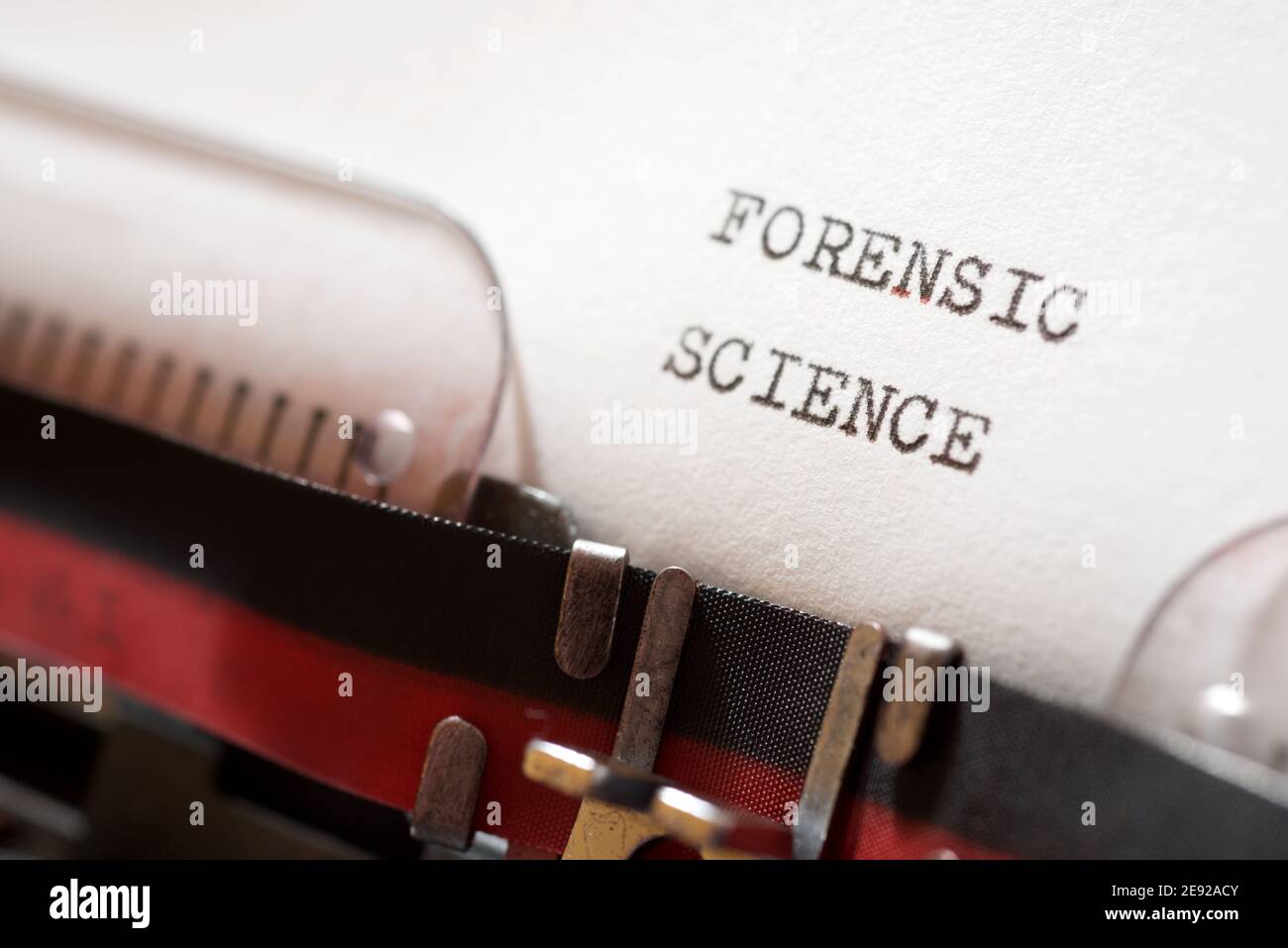 Forensic science phrase written with a typewriter Stock Photo - Alamy