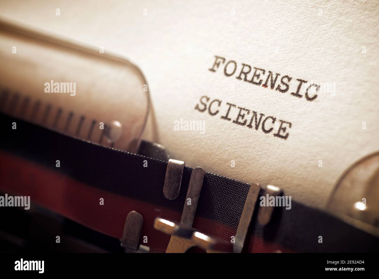 Forensic science phrase written with a typewriter Stock Photo - Alamy