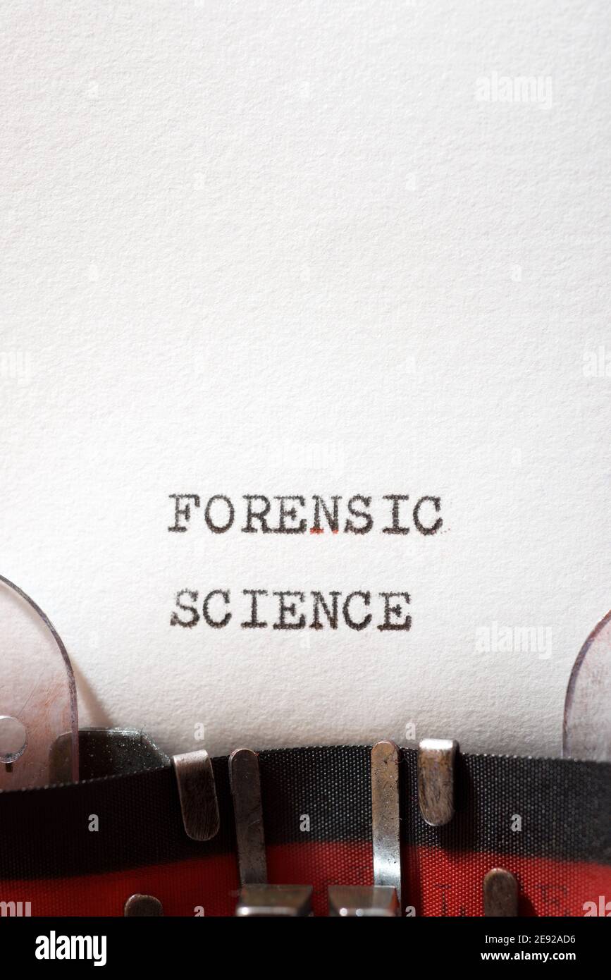 Forensic science phrase written with a typewriter Stock Photo - Alamy