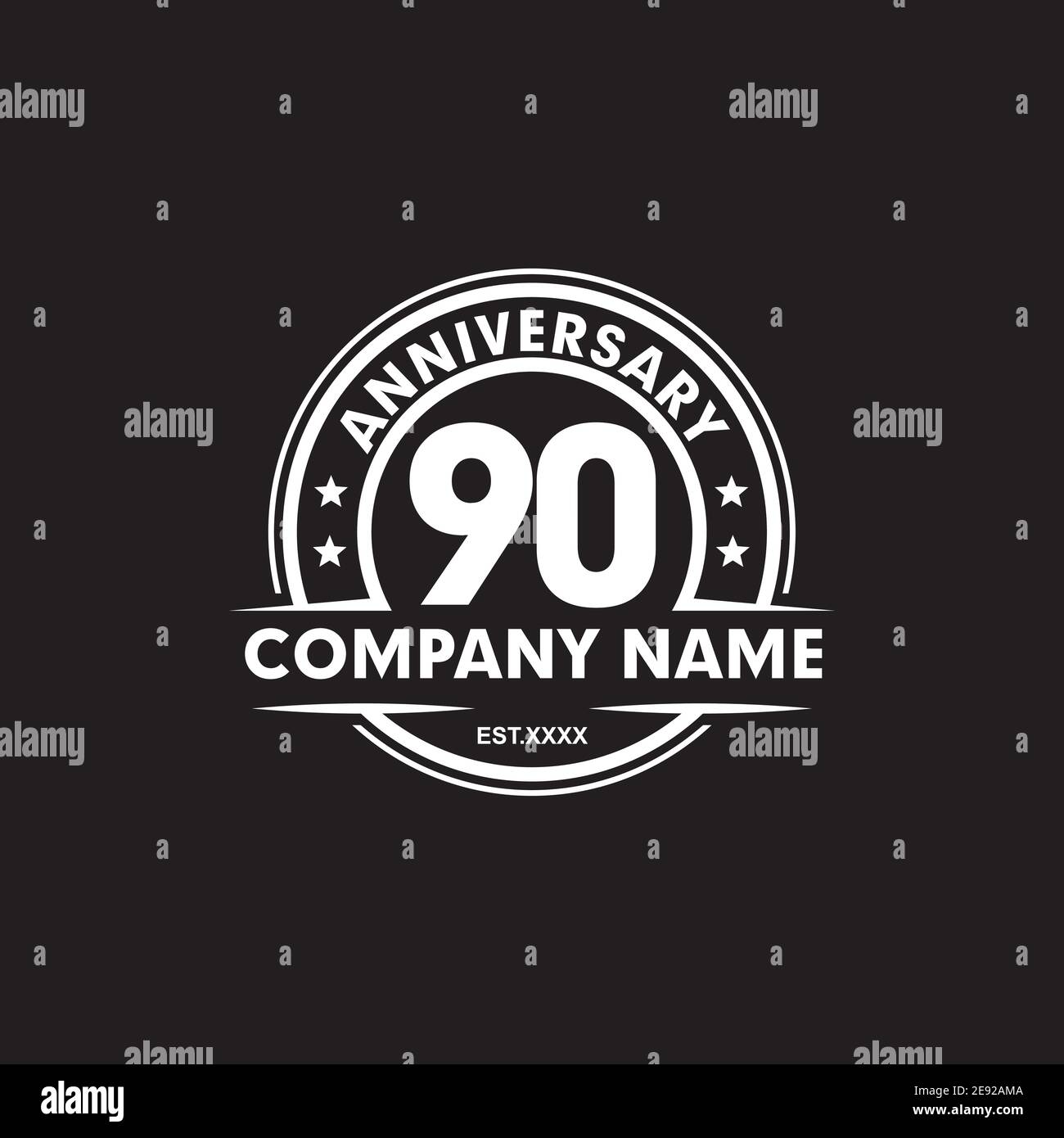 90th year anniversary emblem logo icon design vector template Stock ...