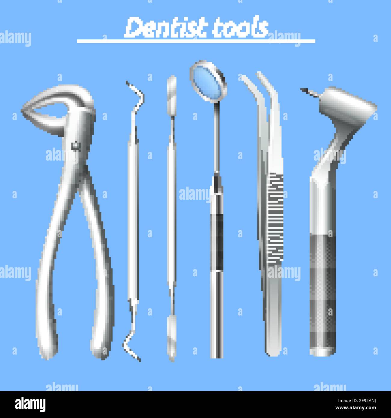 Realistic dentist tools and tooth healthcare equipment set isolated ...