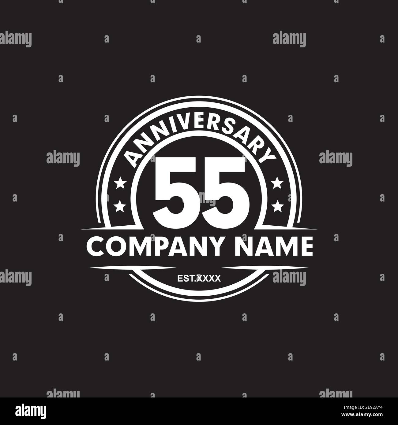 55th year anniversary emblem logo icon design vector template Stock ...