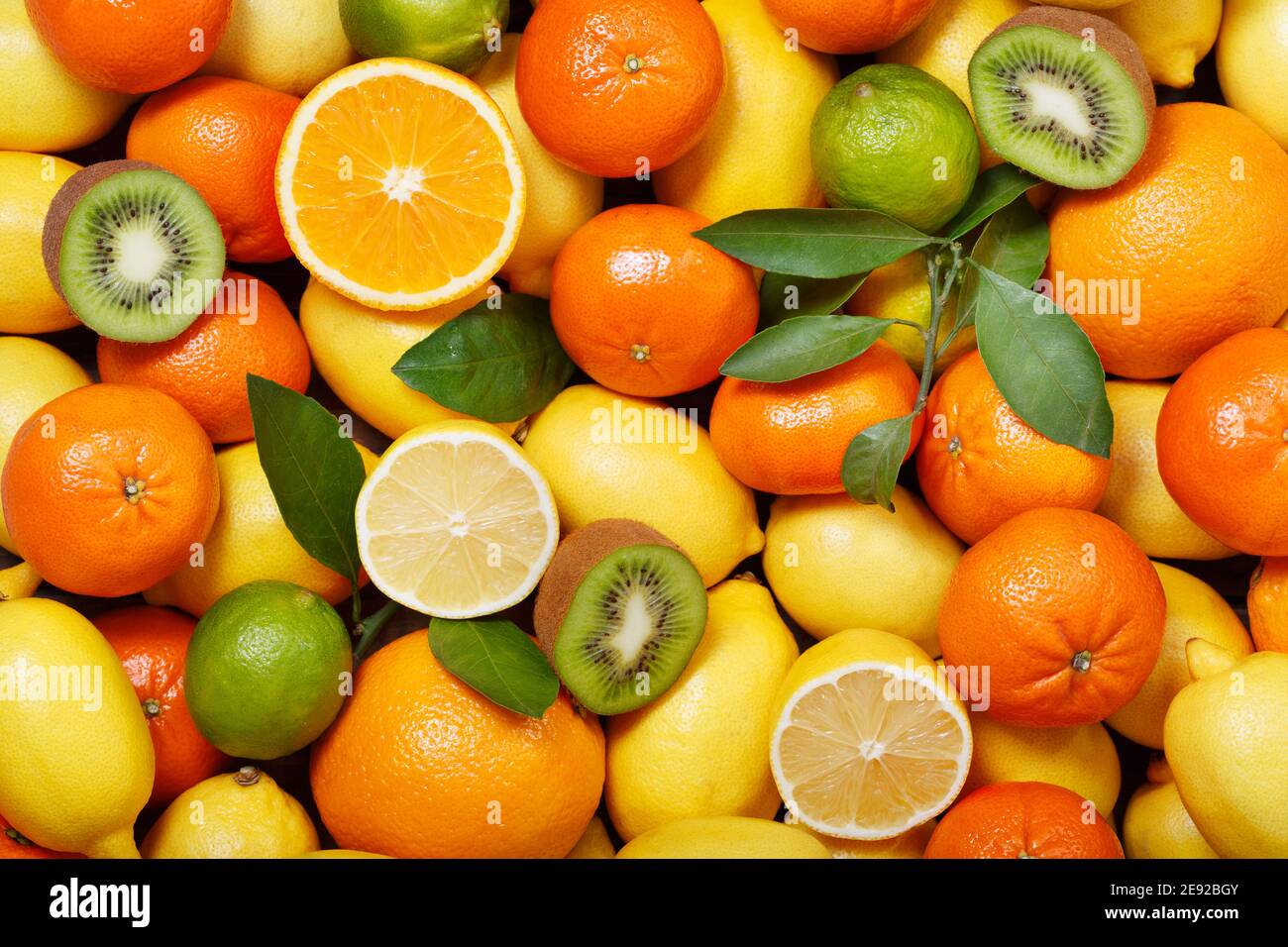 mix of fresh fruits as background, top view Stock Photo - Alamy