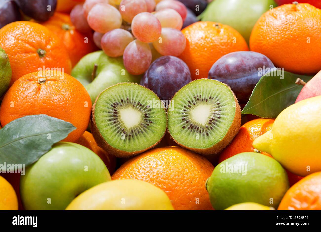 mix of fresh fruits as background Stock Photo - Alamy