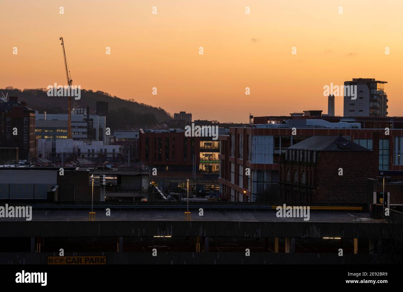 Sunrise over the South Side of Nottingham City, captured from the ...