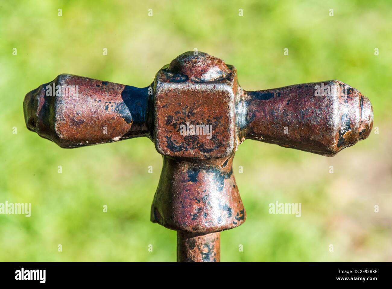Vintage water valve an old rusty water control valve Stock Photo - Alamy