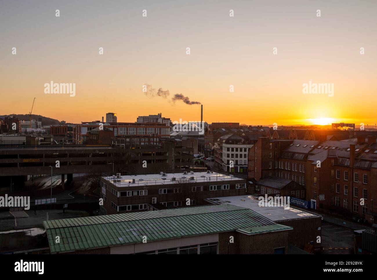 Sunrise over the South Side of Nottingham City, captured from the ...