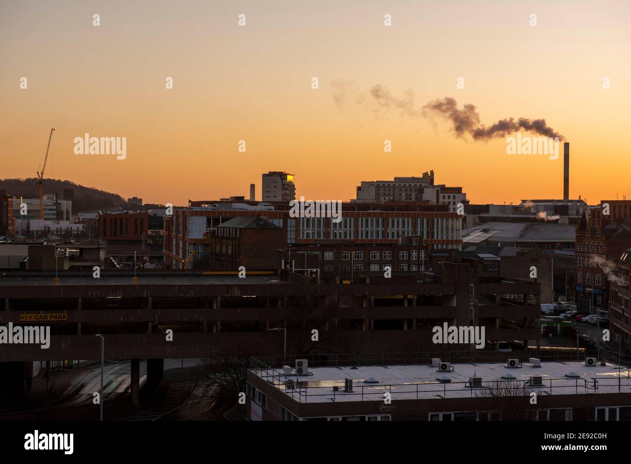 Sunrise over the South Side of Nottingham City, captured from the ...