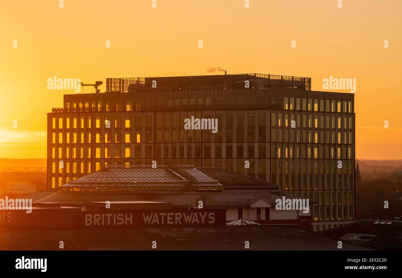 Sunrise over the South Side of Nottingham City, captured from the ...