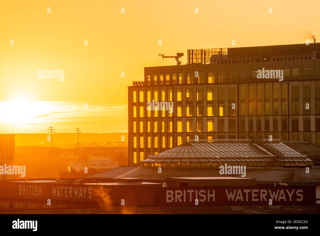 Sunrise over the South Side of Nottingham City, captured from the ...