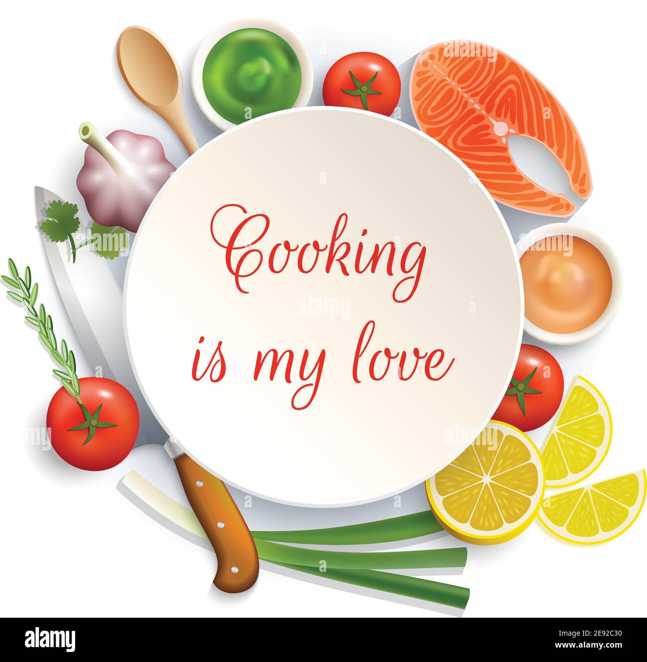 Love for cooking flat lay ingredients composition photo build around ...