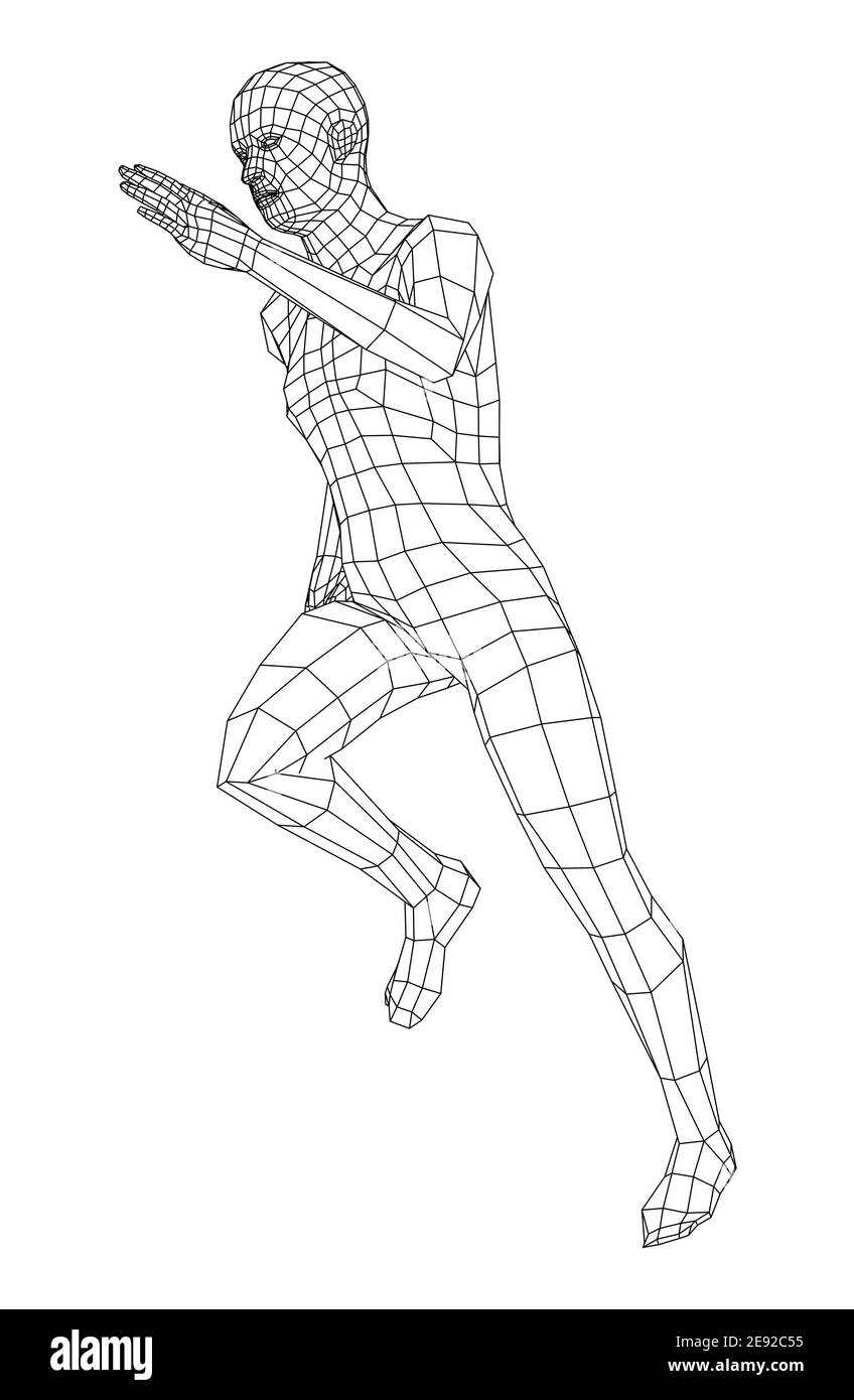 Wireframe running man. Vector Stock Vector Image & Art - Alamy