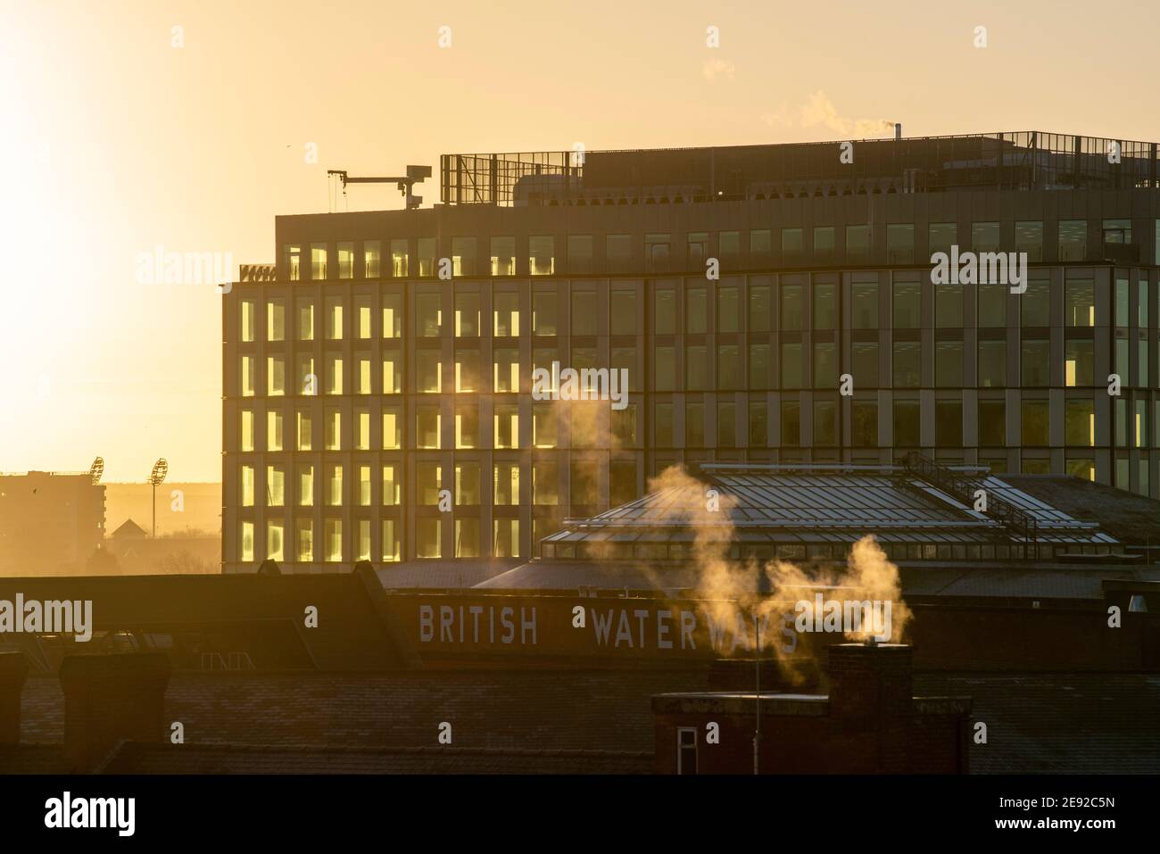 Sunrise over the South Side of Nottingham City, captured from the ...