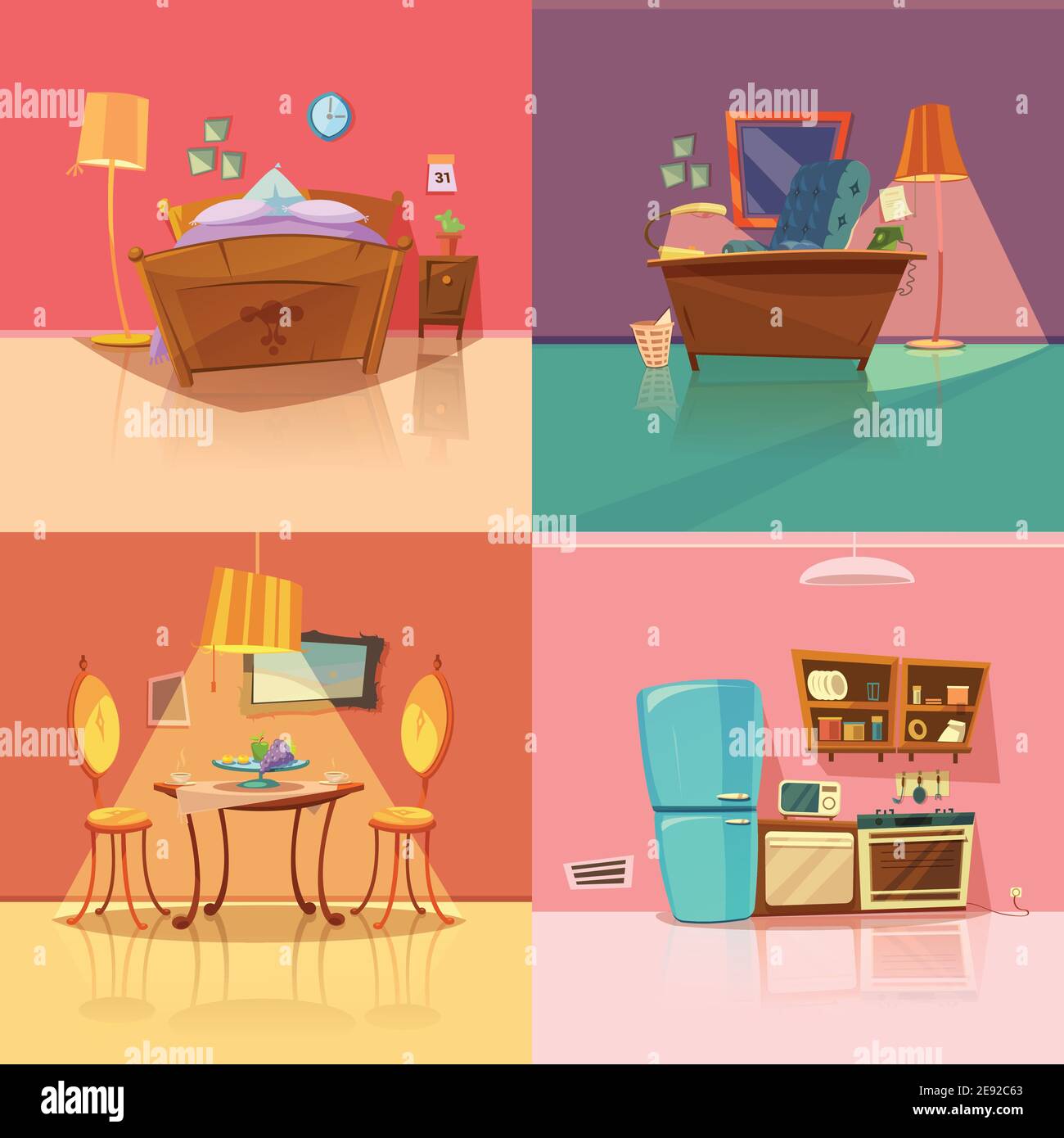 Retro fridge isolated Stock Vector Images - Alamy
