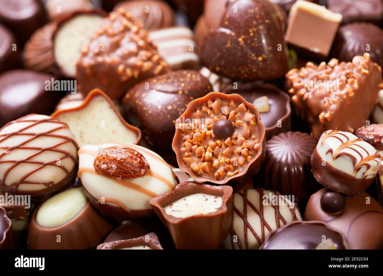 mix of chocolate candies as background Stock Photo - Alamy
