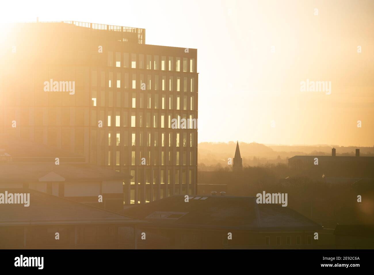 Sunrise over the South Side of Nottingham City, captured from the ...