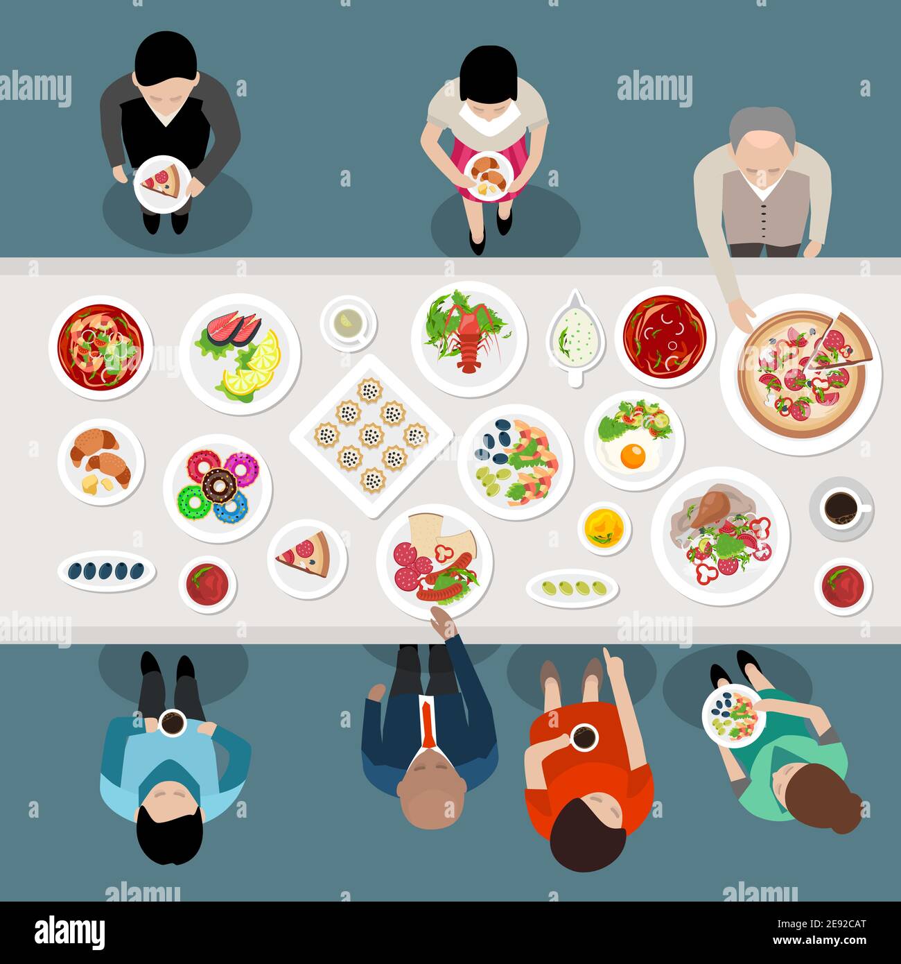 Buffet table party Stock Vector Images - Alamy