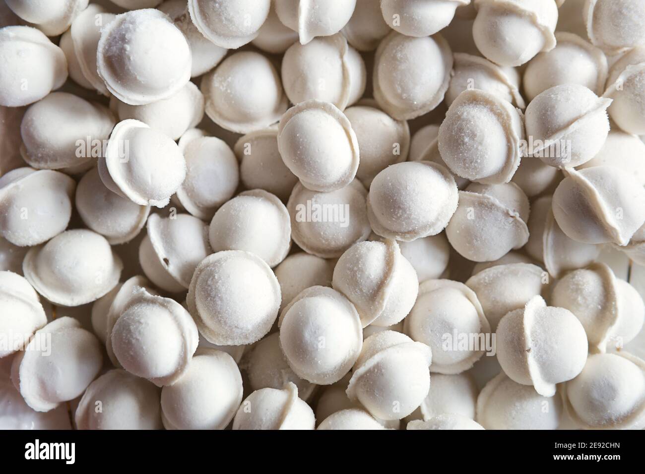 Frozen dumplings-pattern, background, texture. Molded dumplings close ...