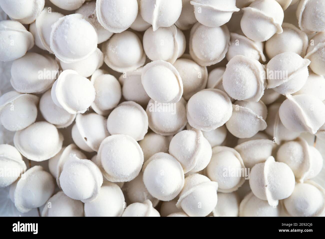 Frozen dumplings-pattern, background, texture. Molded dumplings close ...