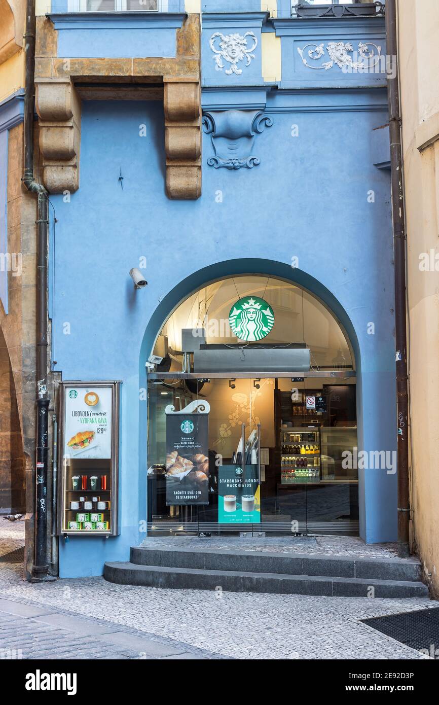 Starbucks coffee branch at Old Town Square on February 1st, 2021 in ...