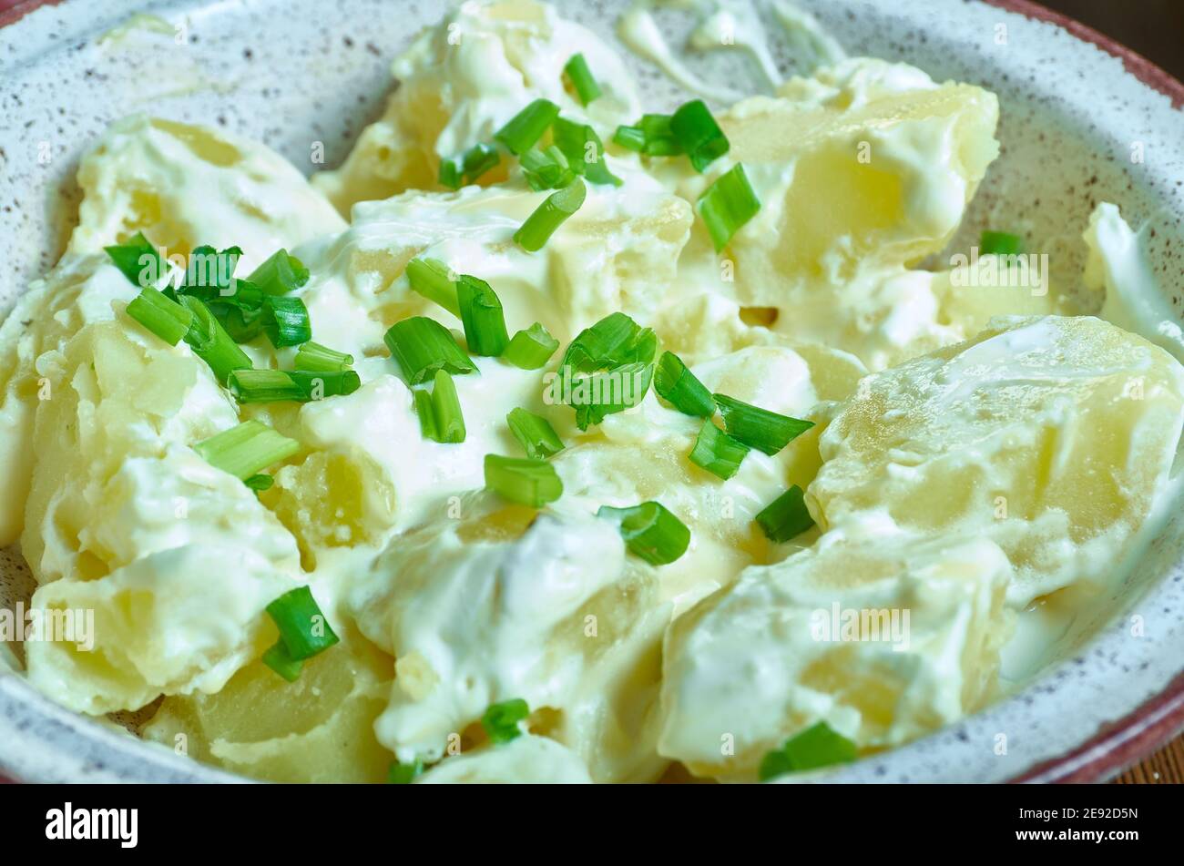 Irish Potato Salad, Cut and steam the potatoes until tender Stock Photo ...