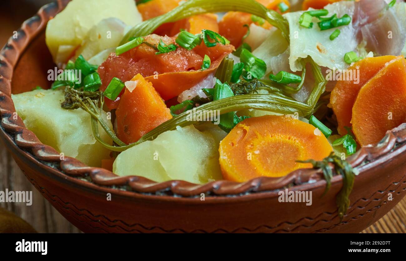 Russian traditiona Root Vegetable Stew - Ragu Iz Ovoshej close up Stock ...