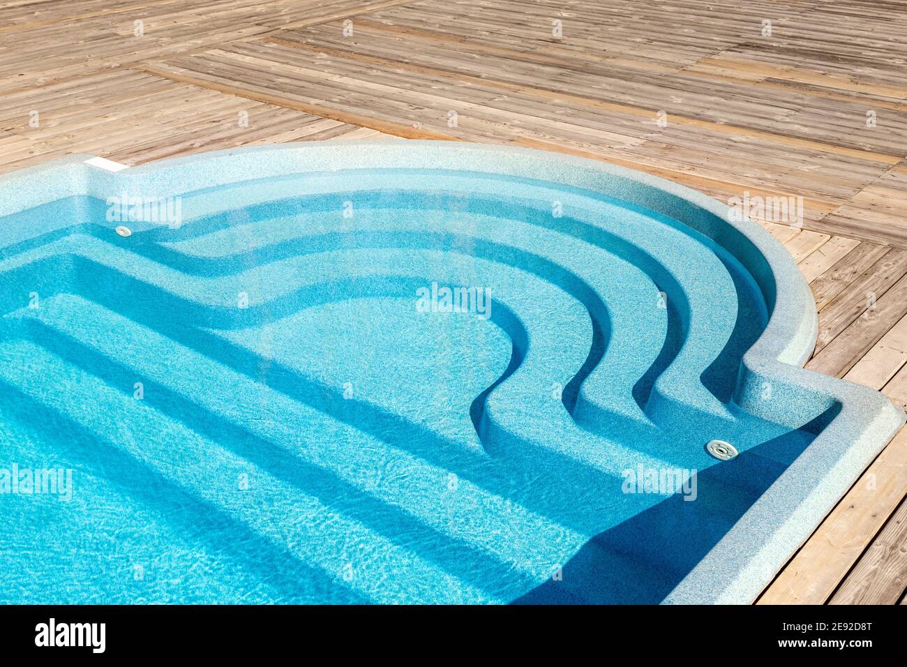 New modern fiberglass plastic swimming pool entrance step with clean ...