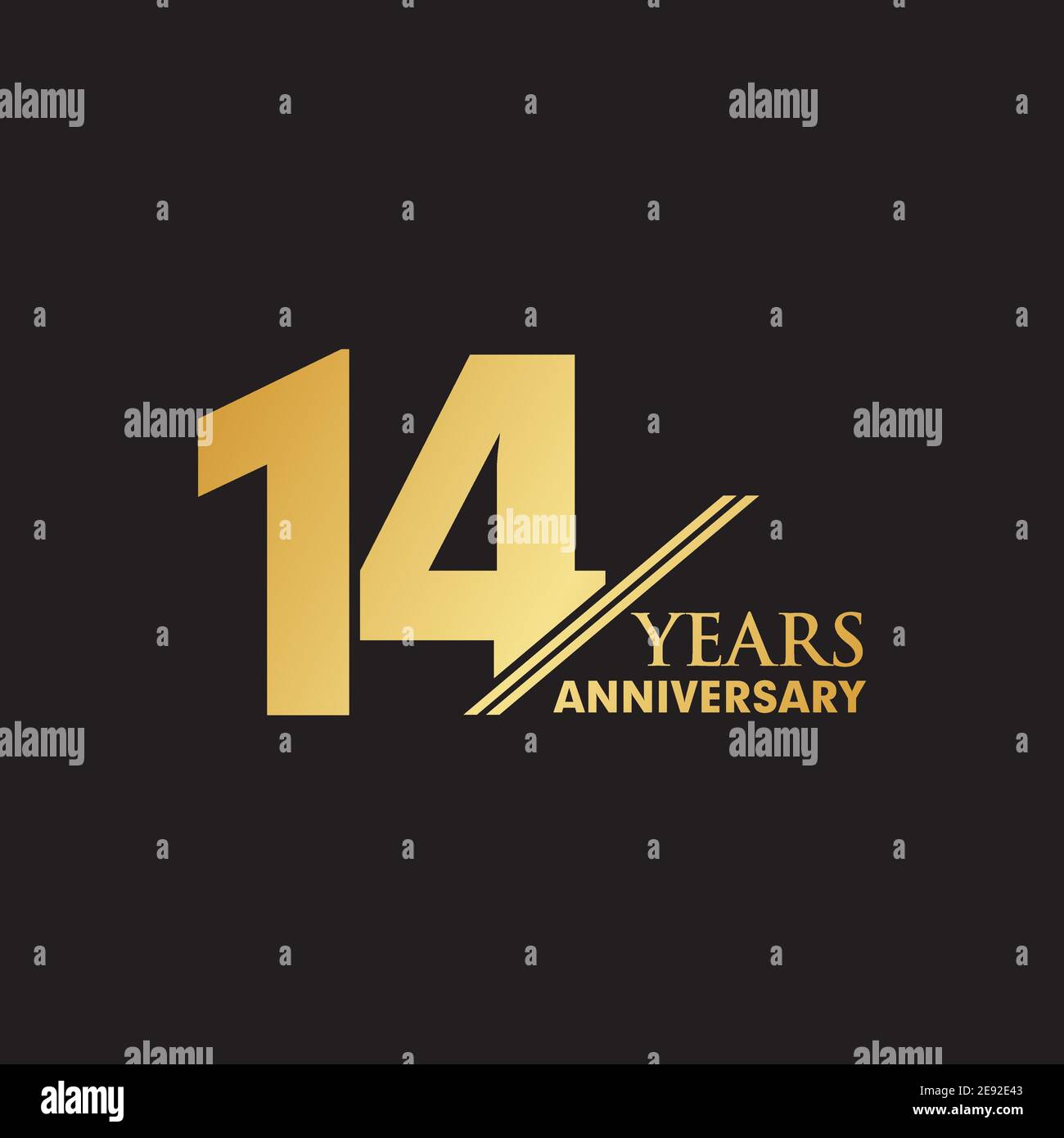 14th year anniversary emblem logo design vector template Stock Vector ...