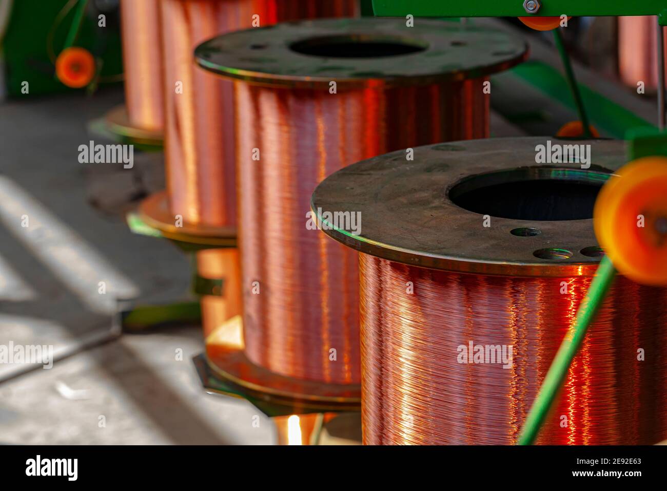 Copper cable reels hi-res stock photography and images - Alamy