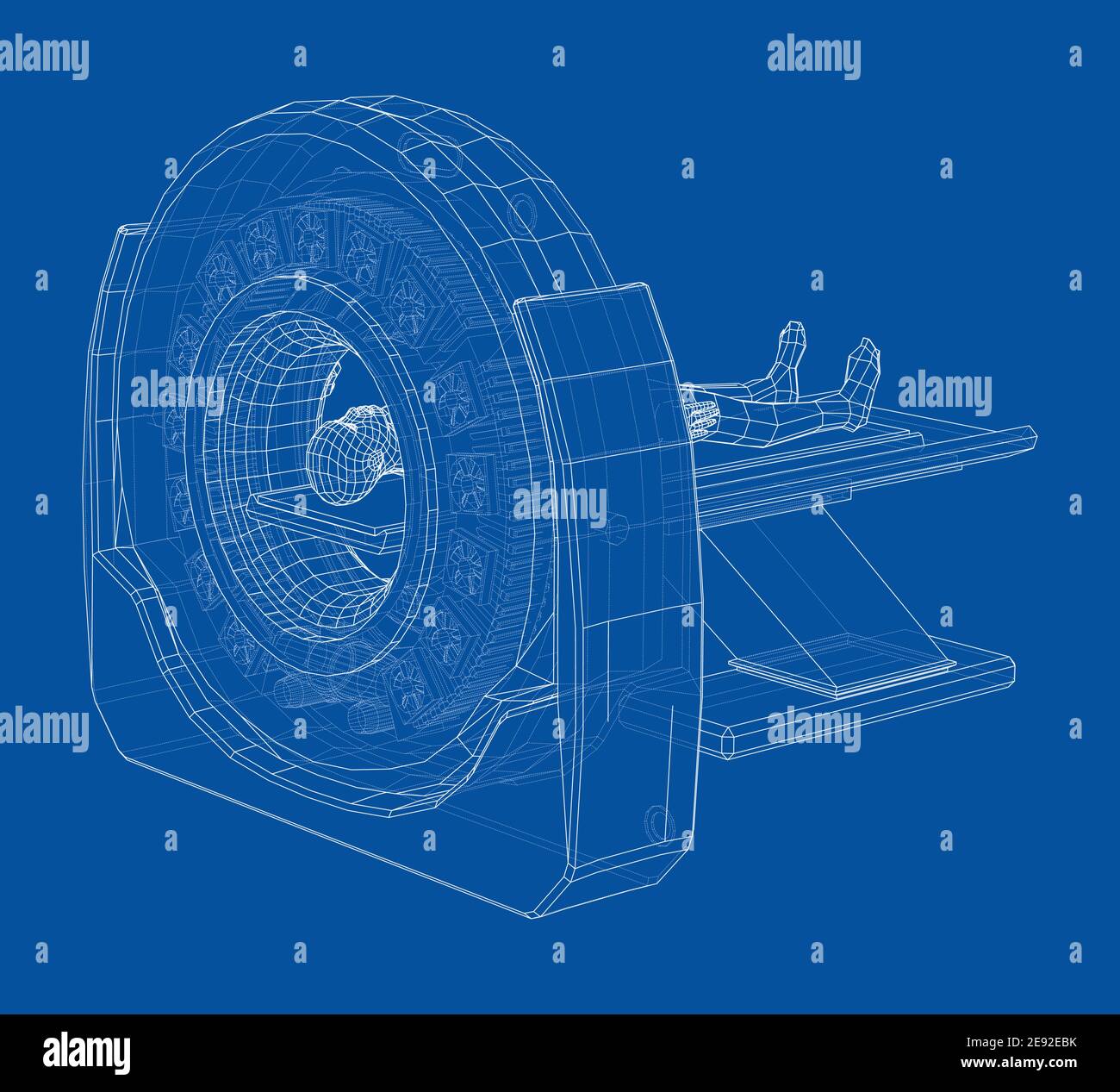 MRI machine scanning patient inside. Vector Stock Vector Image & Art ...