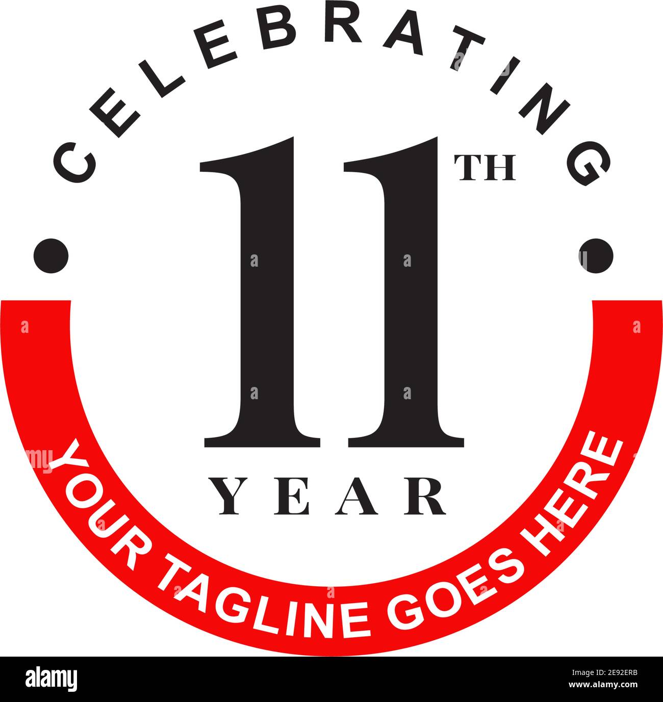 11th year anniversary logo design vector illustration template Stock ...