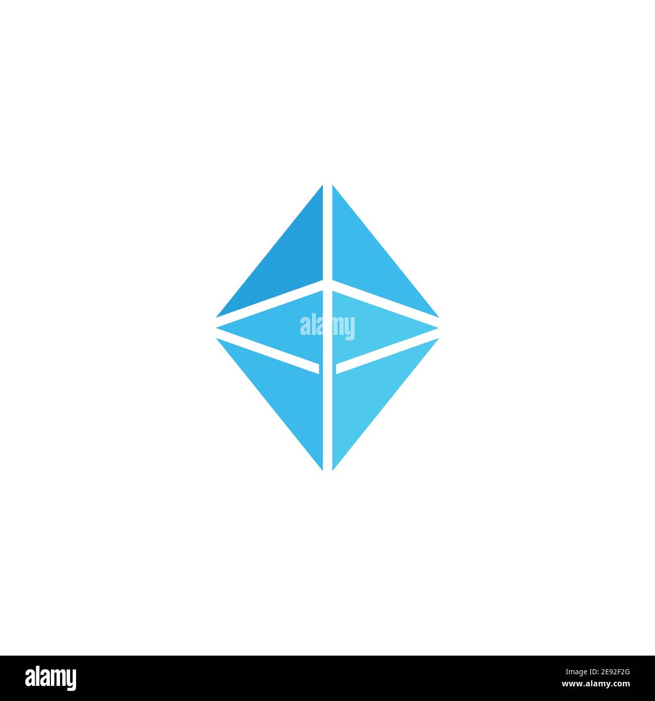 3d flat blue diamond symbol geometric design vector Stock Vector Image ...