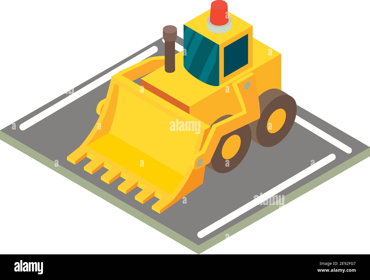 Wheeled bulldozer icon. Isometric illustration of wheeled bulldozer ...