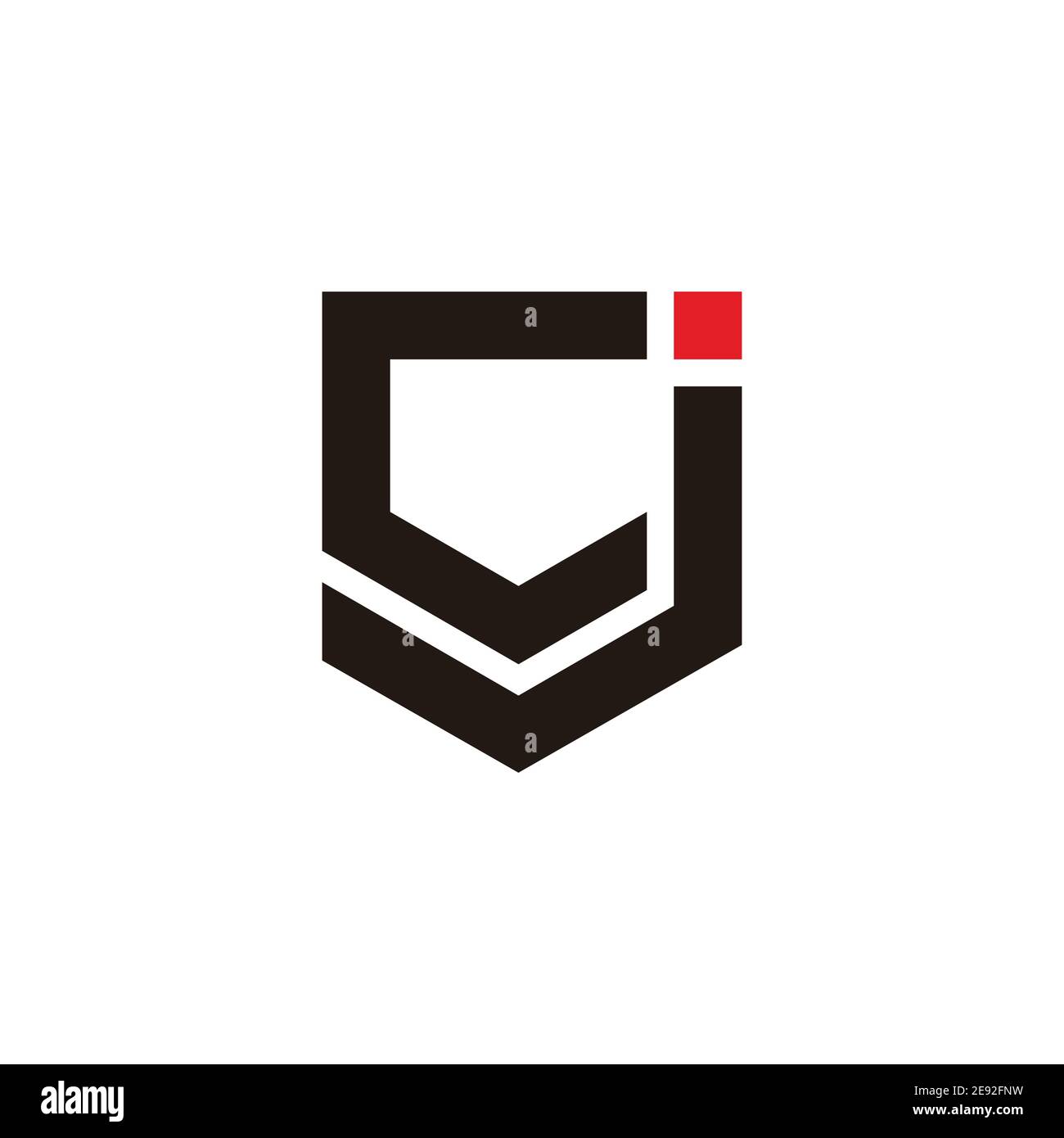 letter cj simple geometric line emblem logo vector Stock Vector Image ...
