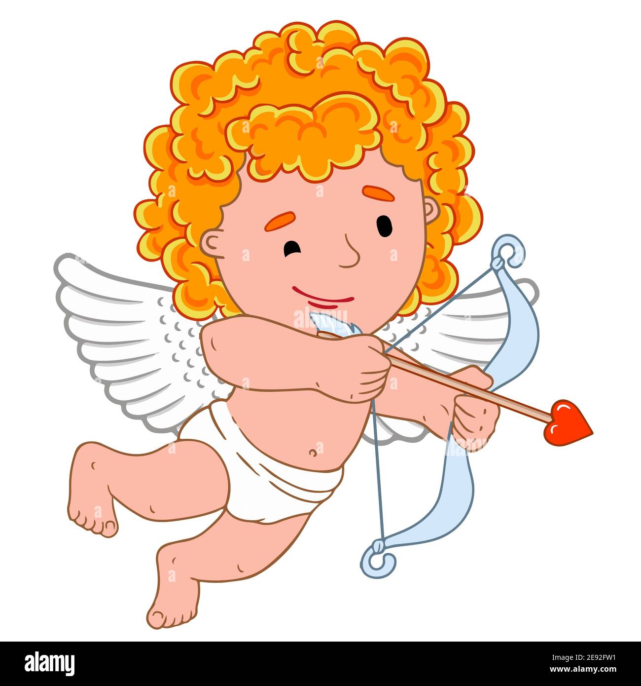 Stock Vector Graphics little cute black angel shoots with bow arrow ...
